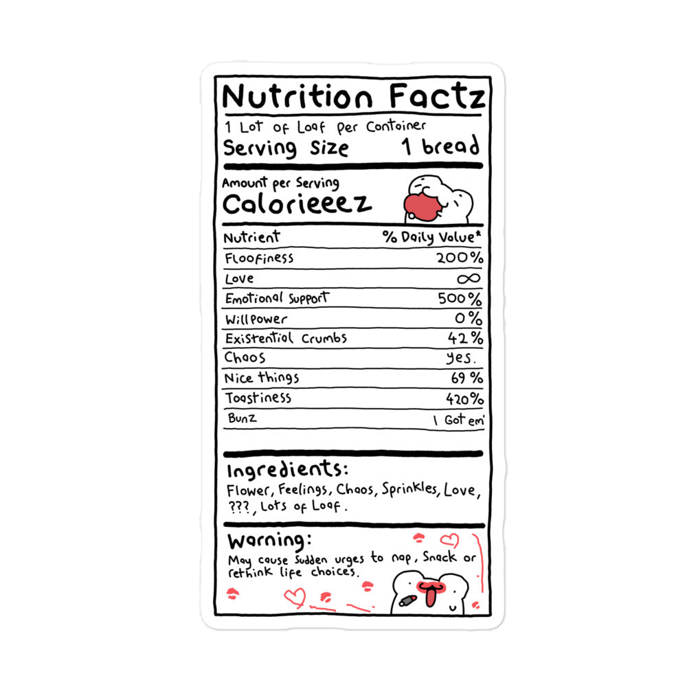 Nutrition Label sticker – KennysGifs